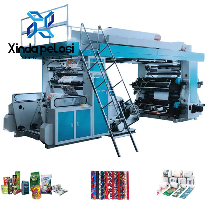 6 Colors Stack Type Flexo Digital Bag Printing Machine For Kraft Paper ...